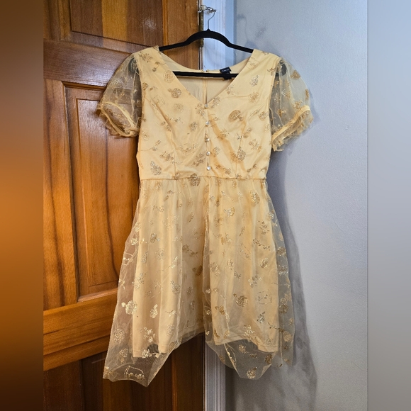 Disney | Dresses | Disney Beauty And The Beast Belle Lace Satin Dress ...